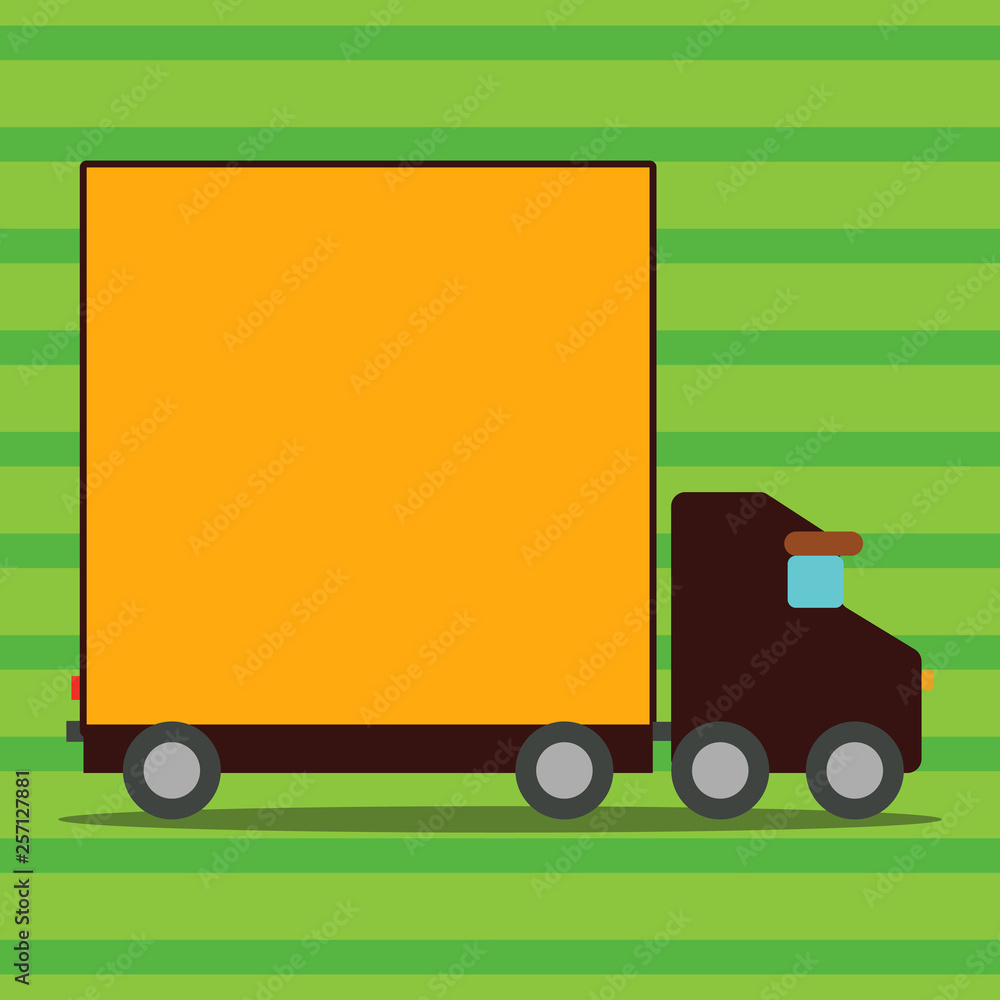 Delivery Lorry Truck with Blank Covered Back Container to Transport ...