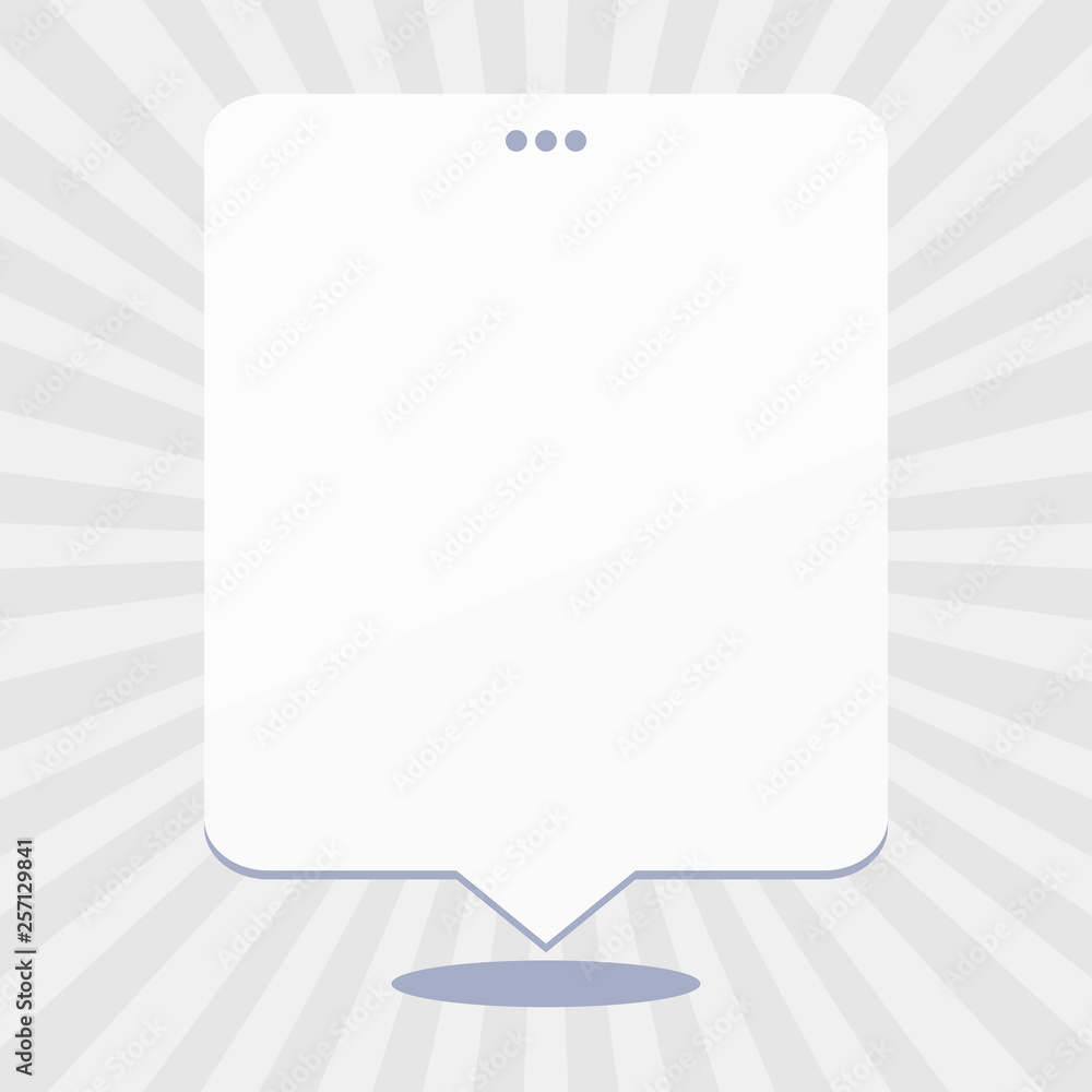Blank Space White Speech Balloon Floating with Three Punched Holes on ...