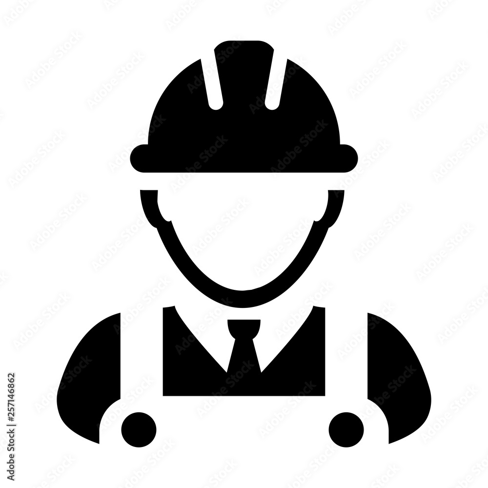 Operator worker icon vector male Construction service person profile ...