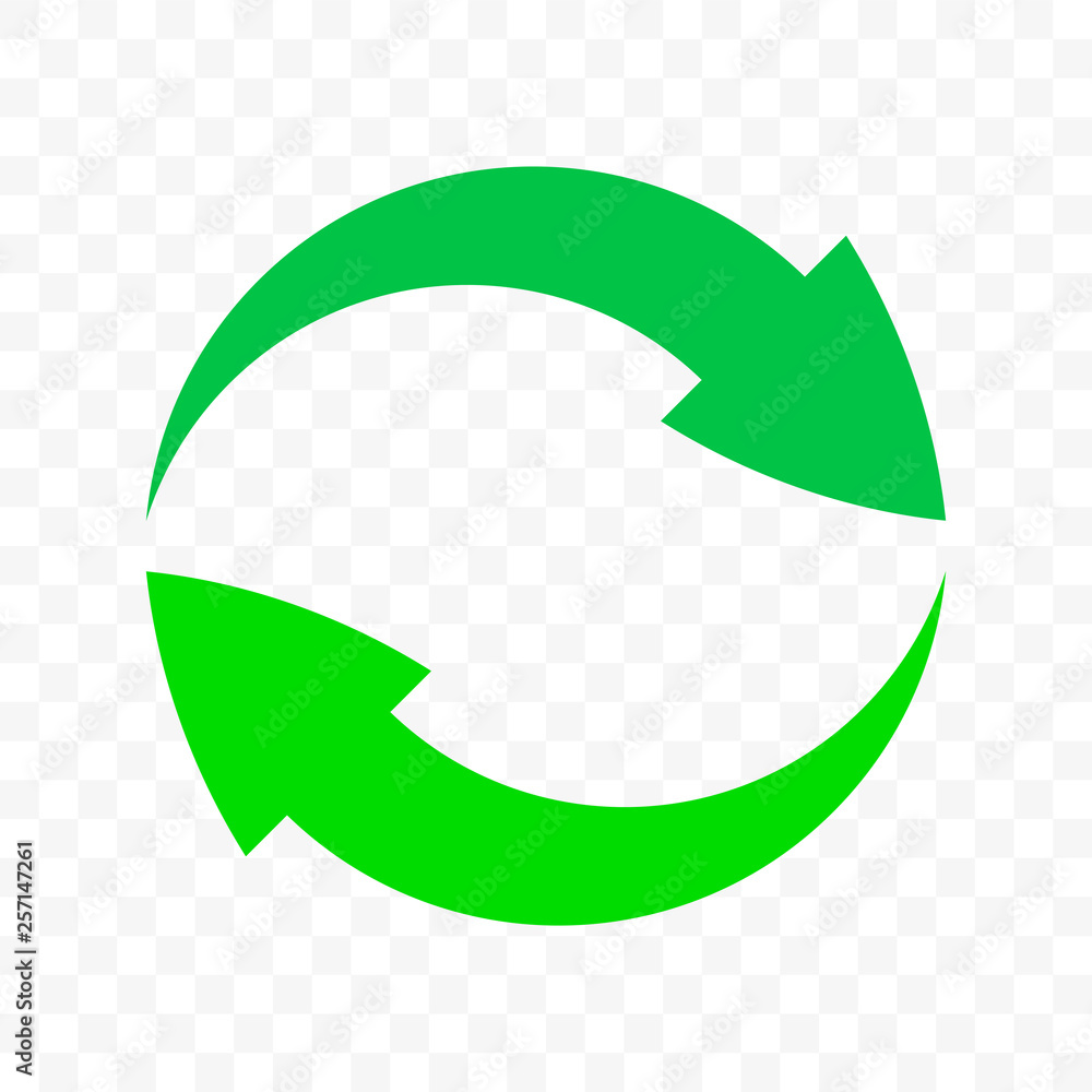 Recycling arrows circle icon. Vector eco waste bin sign, organic reuse ...