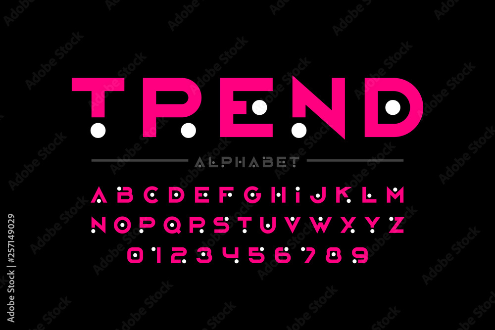 Modern font design, trendy alphabet letters and numbers Stock Vector ...