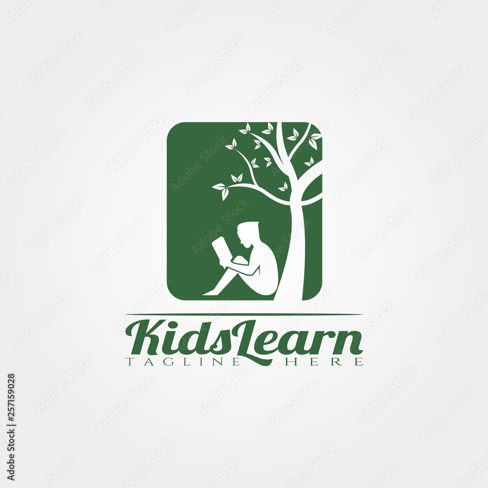 kid Learning logo template,Children learning icon design Stock Vector ...