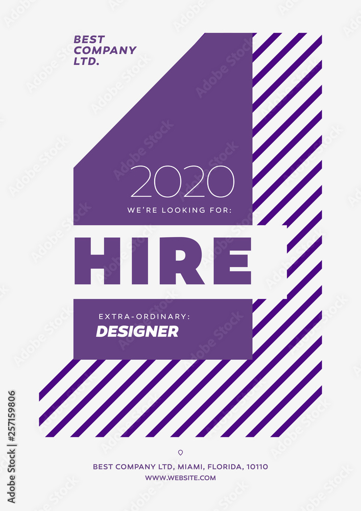 Vetor de Hiring Poster, We are Hiring Advertisement Design Template ...