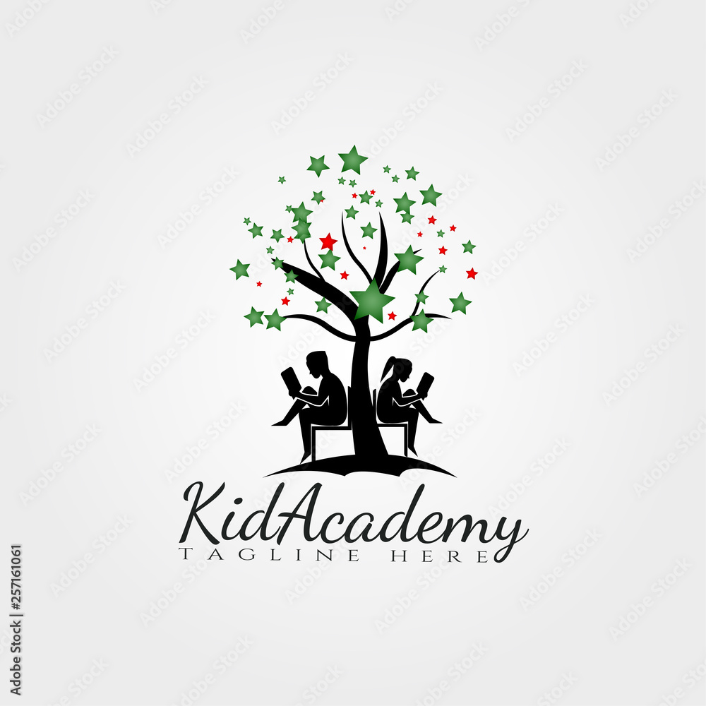 kids academy vector logo design,child dream icon Stock Vector | Adobe Stock