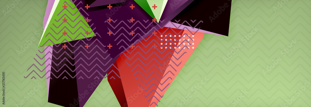 3d Triangular Shapes Geometric Background Origami Style Pattern With