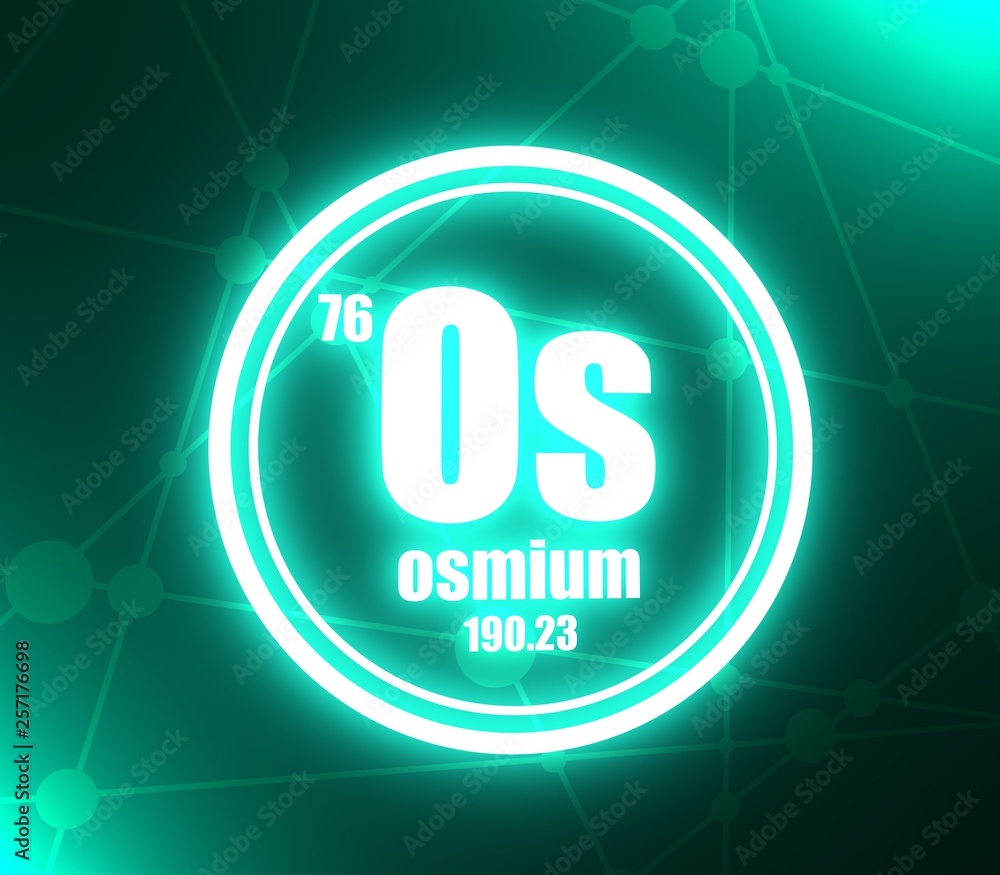 Osmium chemical element. Sign with atomic number and atomic weight ...