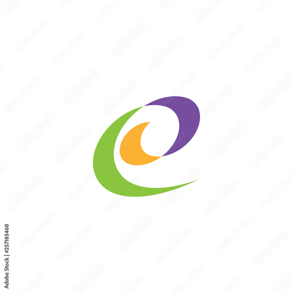 stylized wave letter e logo vector symbol design Stock Vector | Adobe Stock