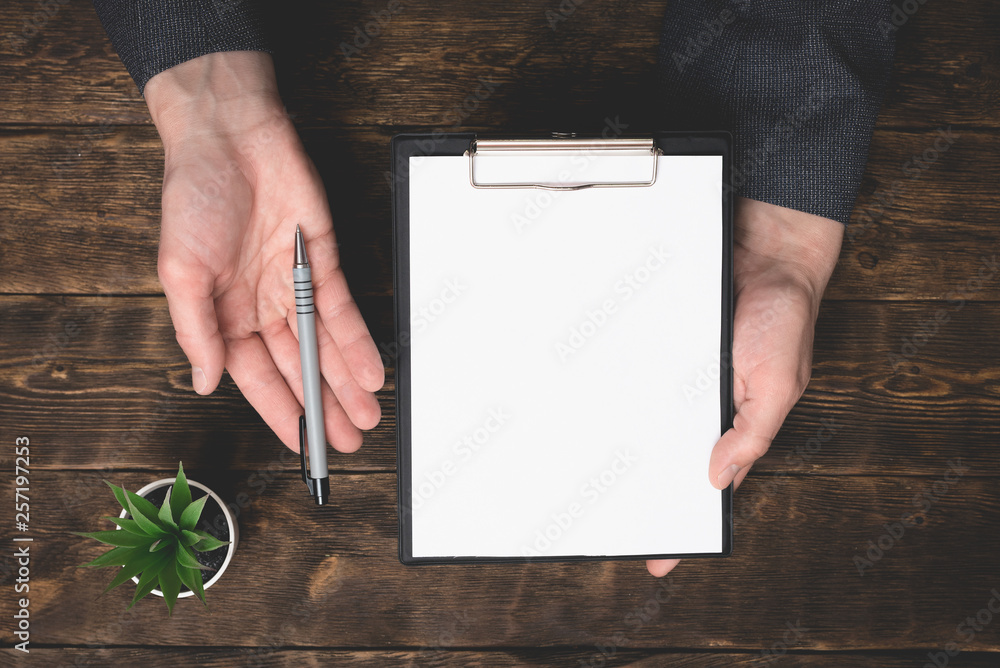 Signing of business contract or agreement mock up. To do list with copy ...