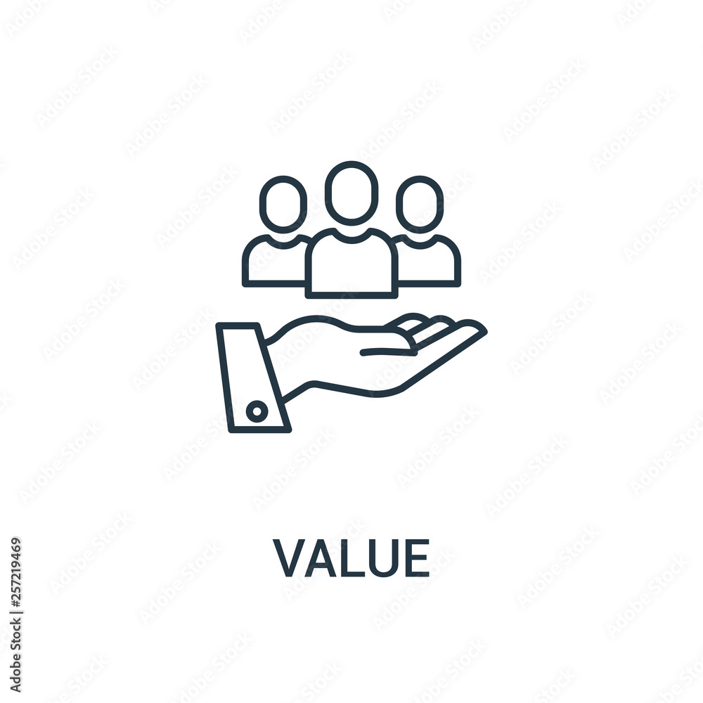 value icon vector from ads collection. Thin line value outline icon ...