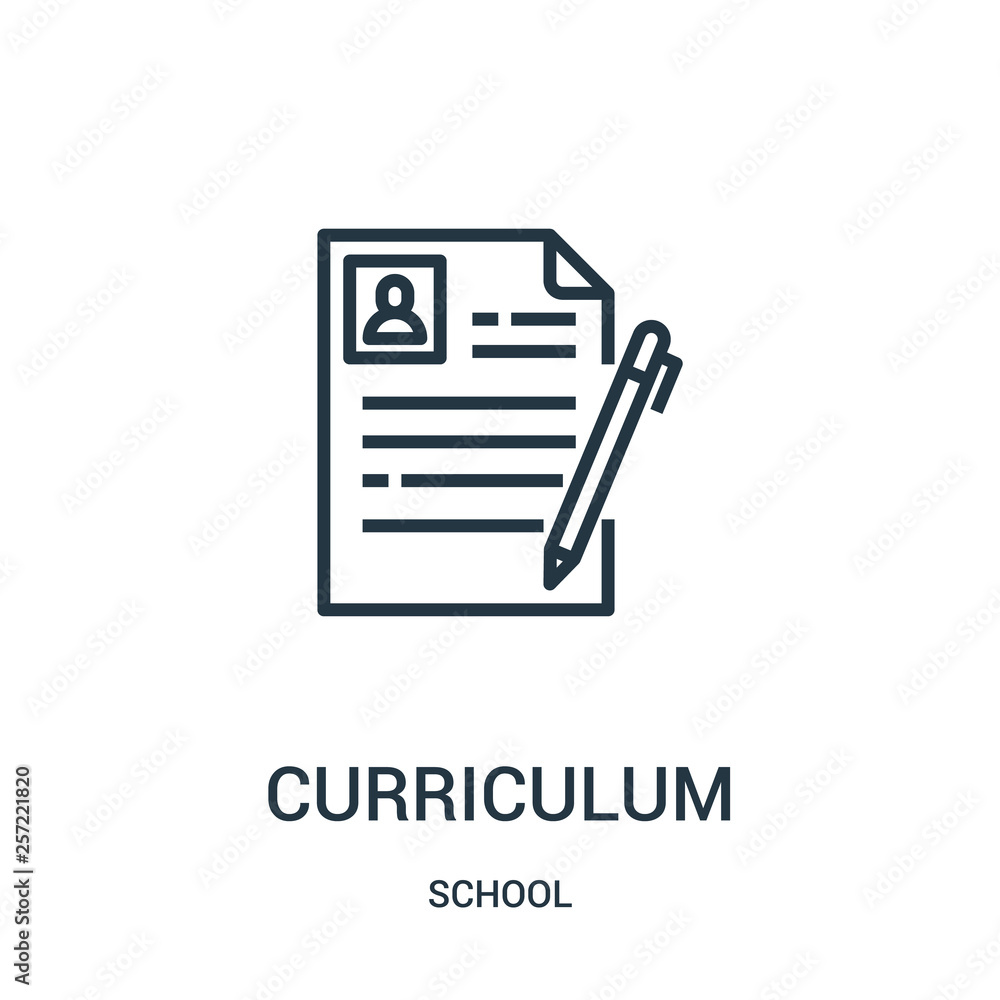curriculum icon vector from school collection. Thin line curriculum ...
