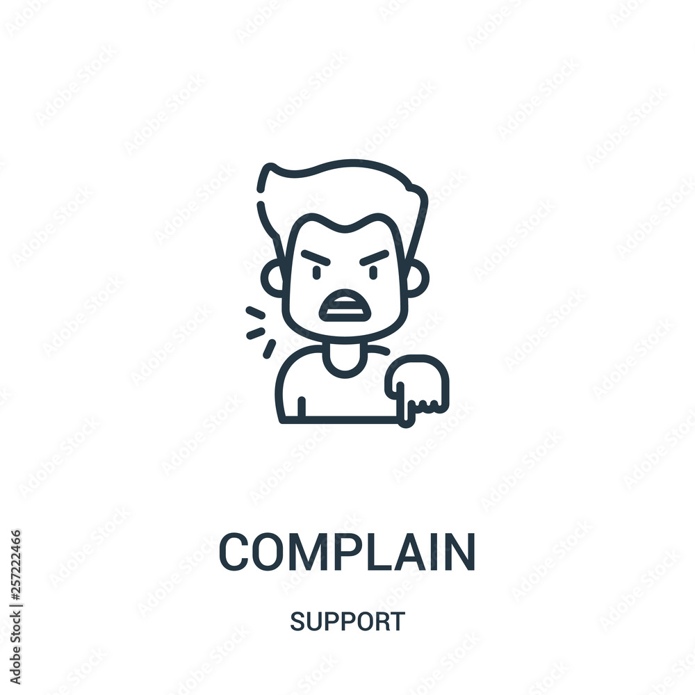 complain icon vector from support collection. Thin line complain ...