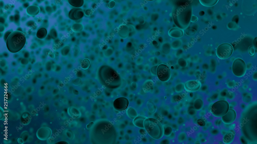 Ilustracja Stock: Blue infecting blood cells, bacteria and virus ...