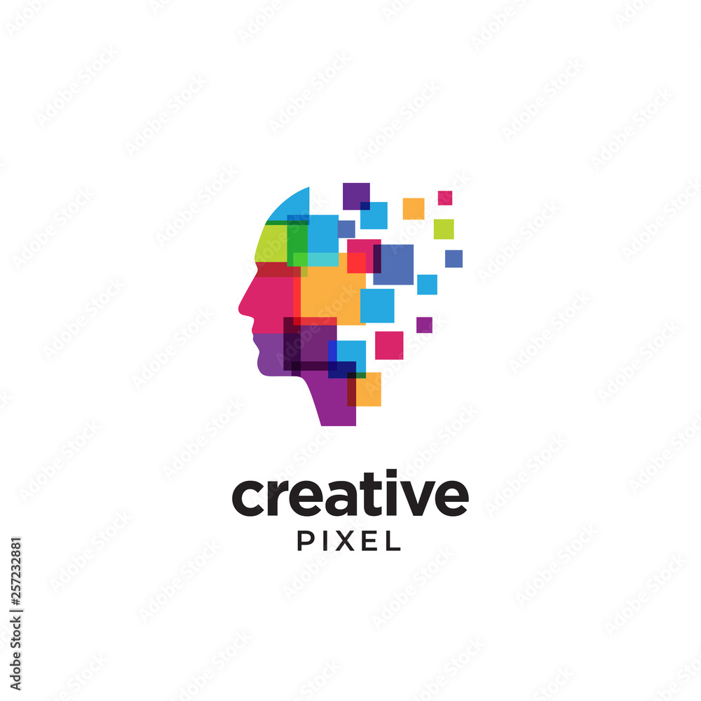 Digital Abstract human head logo for creative Stock Vector | Adobe Stock