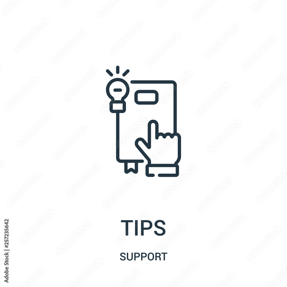 tips icon vector from support collection. Thin line tips outline icon ...