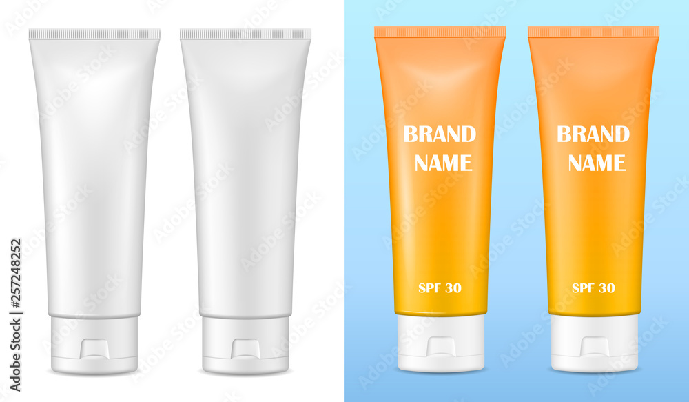 Vector realistic image (mock up, layout) of blank matte and glossy ...