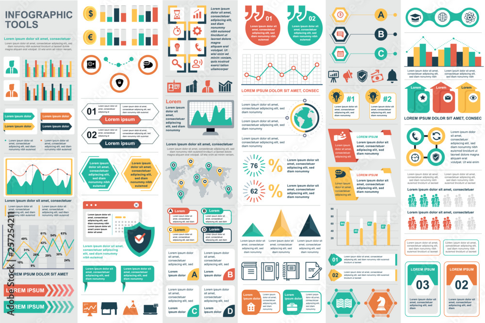 Infographic elements data visualization vector design template. Can be ...