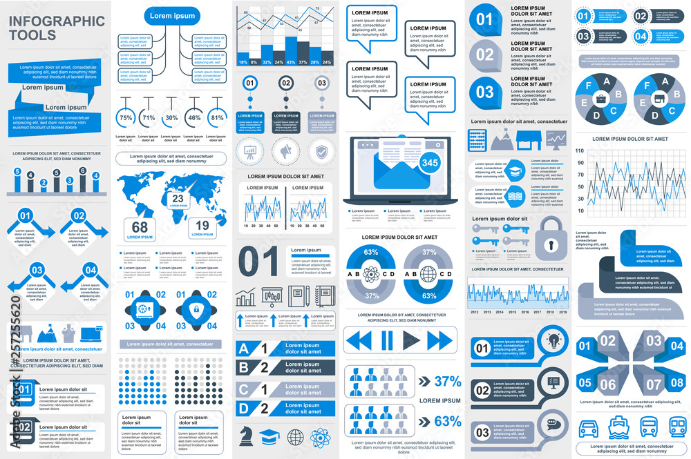 Infographic elements data visualization vector design template. Can be ...