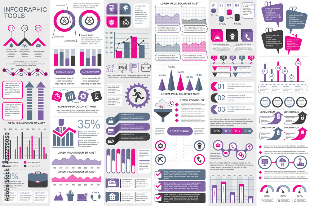 Infographic elements data visualization vector design template. Can be ...