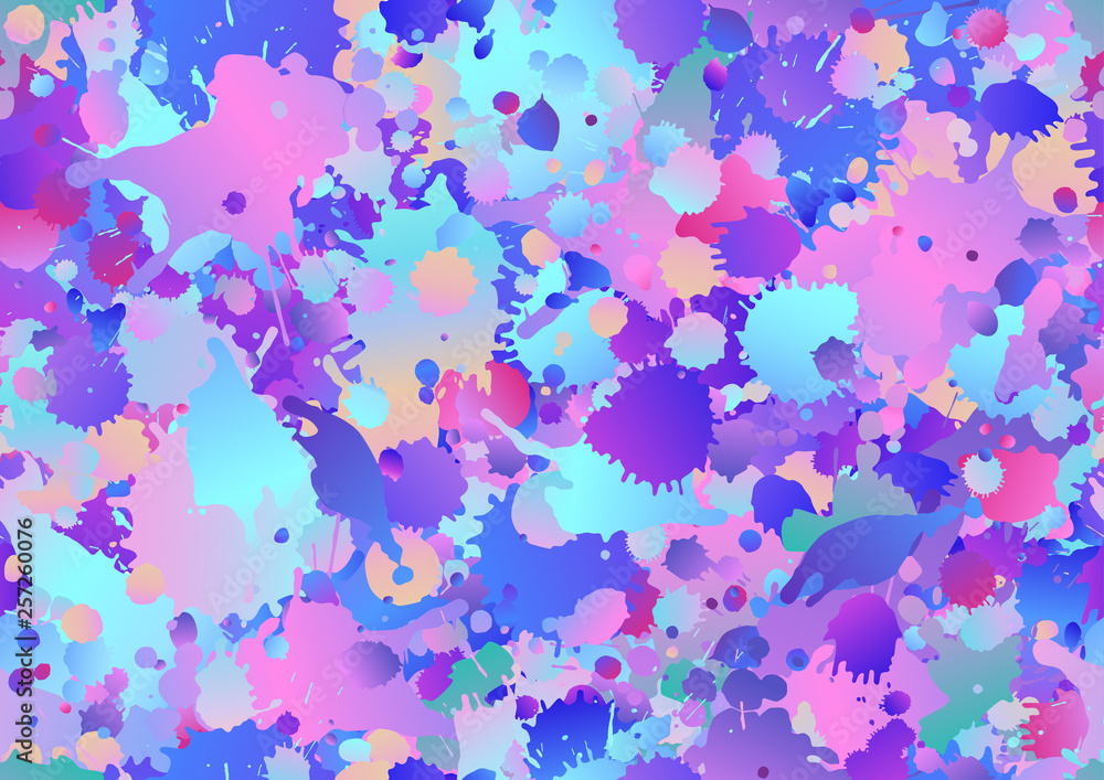Colorful seamless pattern background with art paint drops, spots ...