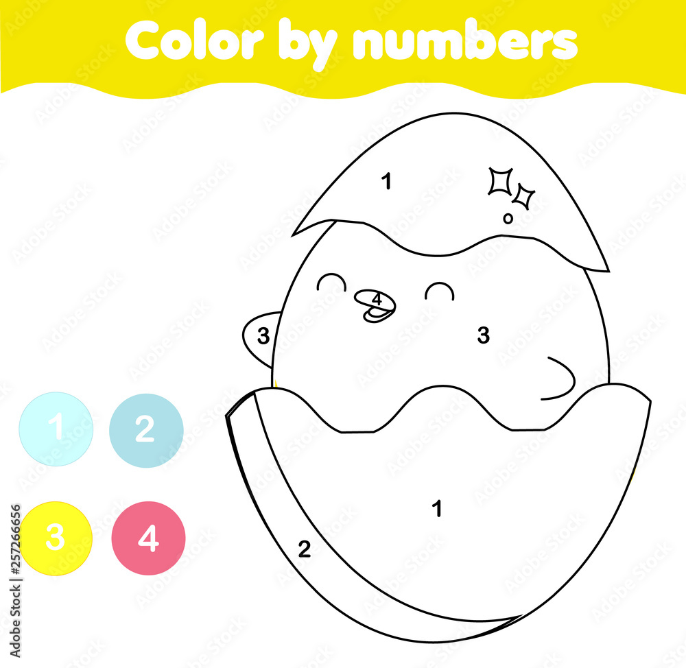 Coloring page. Color by numbers picture for toddlers and kids ...