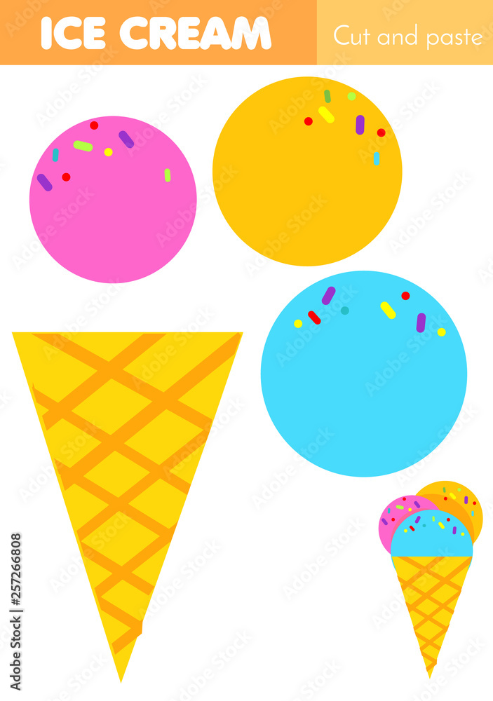 Cut Ice Cream Worksheets