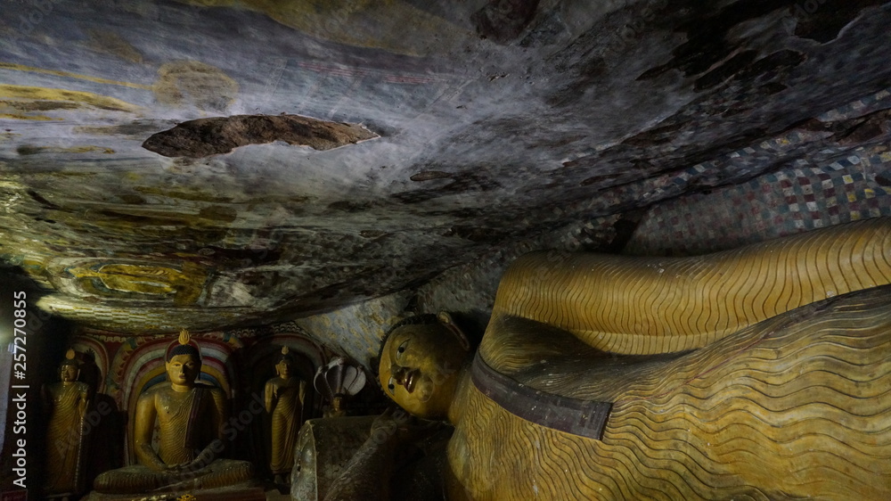 Cave temples of Dambulla in Sri lanke, buddhist caves and temples Stock ...