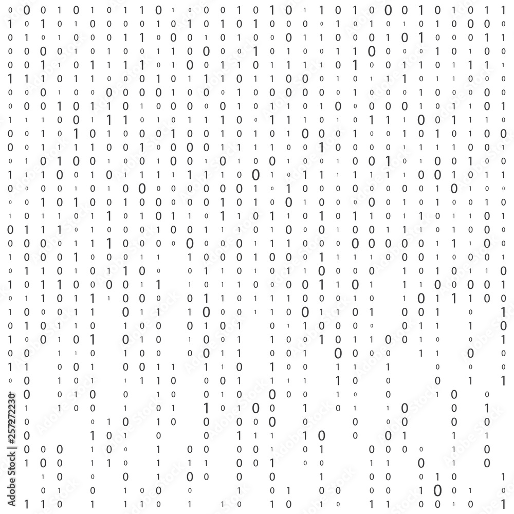 Background With Digits On Screen Binary Code Zero One Matrix White Background Banner Pattern
