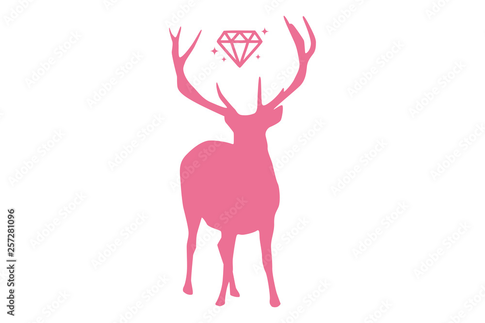 Pink Deer Antler Clip Art