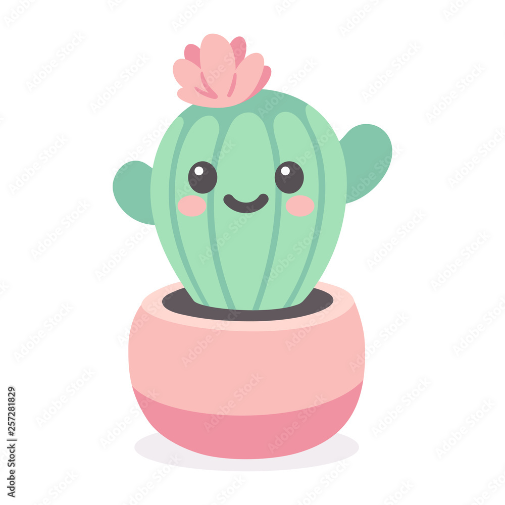 Cute cartoon cactus character เวกเตอร์สต็อก | Adobe Stock