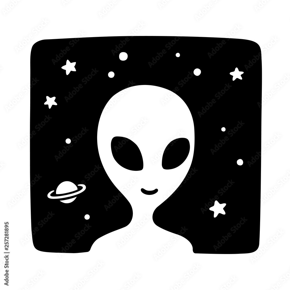 Cartoon alien drawing Stock Vector | Adobe Stock