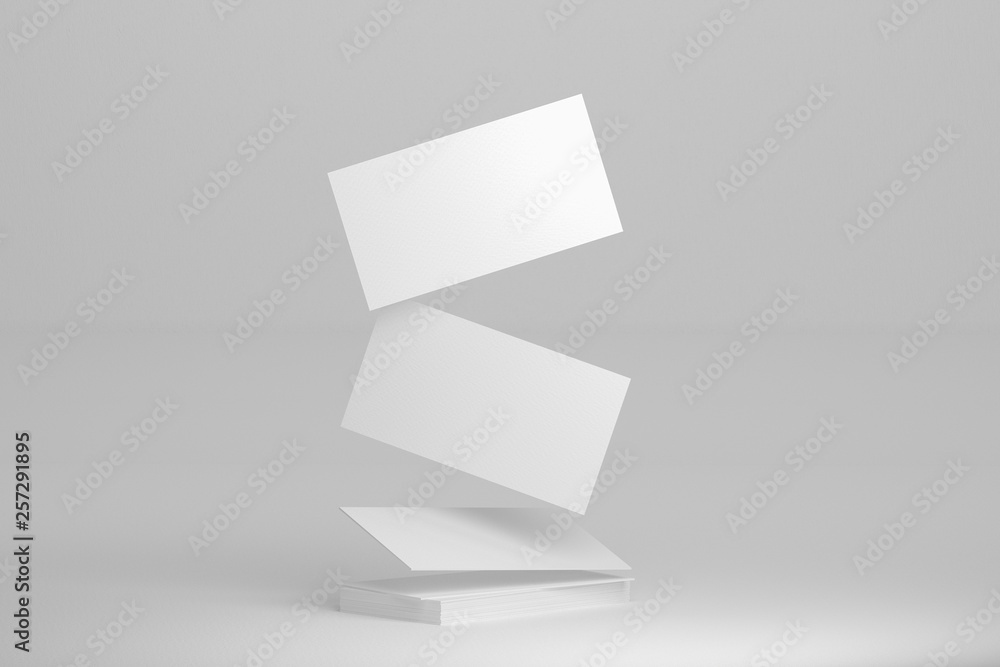 Mockup white textured business cards on white paper background Stock ...