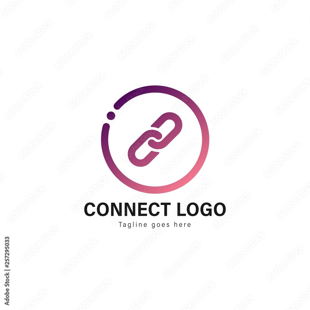 Connect logo template design. Connect logo with modern frame vector ...
