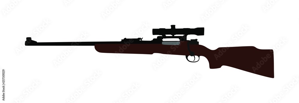 Sniper rifle vector illustration isolated on white background. Superior ...