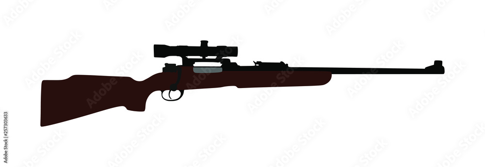 Sniper rifle vector illustration isolated on white background. Superior ...
