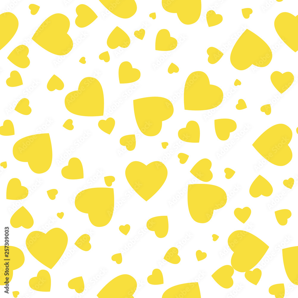 Seamless pattern with yellow hearts. vector illustration. Decorative ...