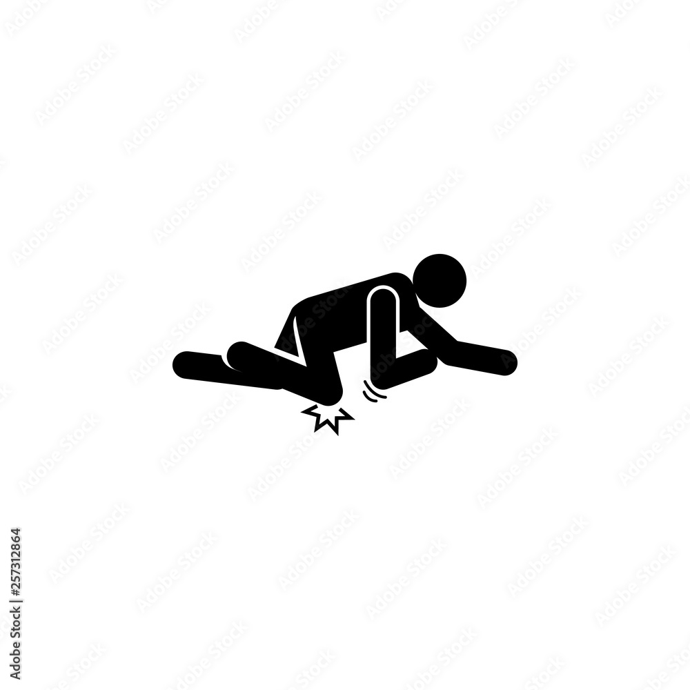 Man, break, fall, knee, tripping icon. Element of man fall down ...