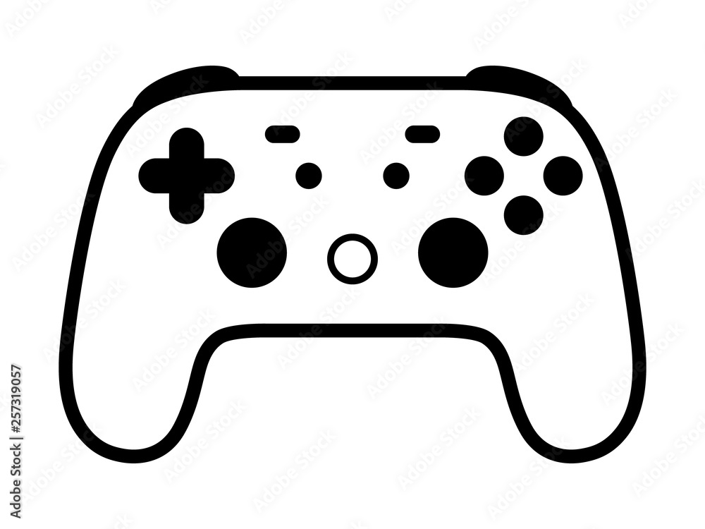 Cloud gaming video game controller line eart vector icon for games and ...
