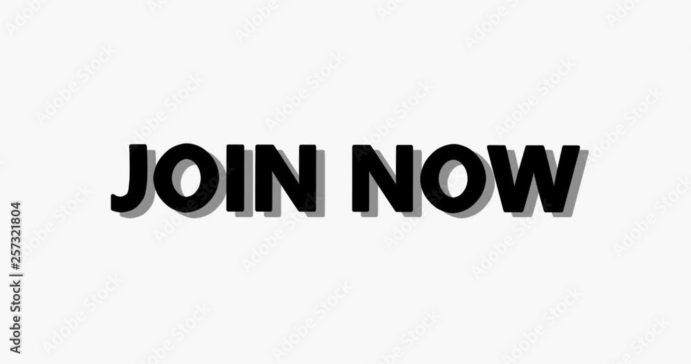 Text Join now, Video 4k banner, stylish word animation. Video file low ...