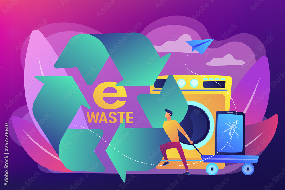 E-waste reduction concept vector illustration. Stock Vector | Adobe Stock