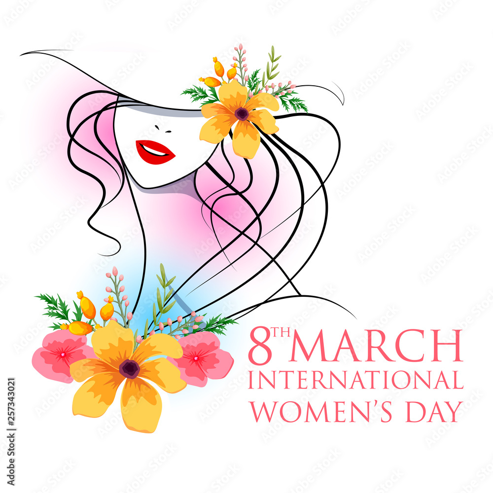 Happy International Women s Day 8th March greetings background Stock Vector | Adobe Stock