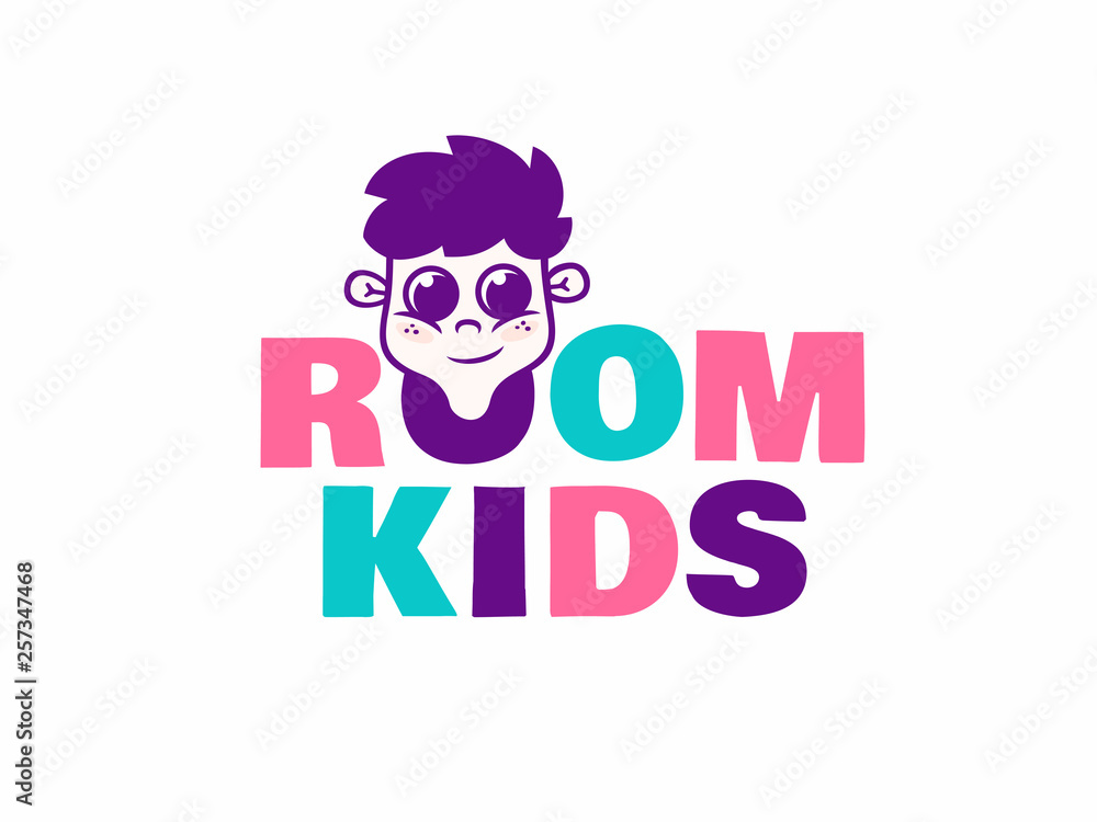 Modern professional logo kids room in pink and purple theme Stock ...