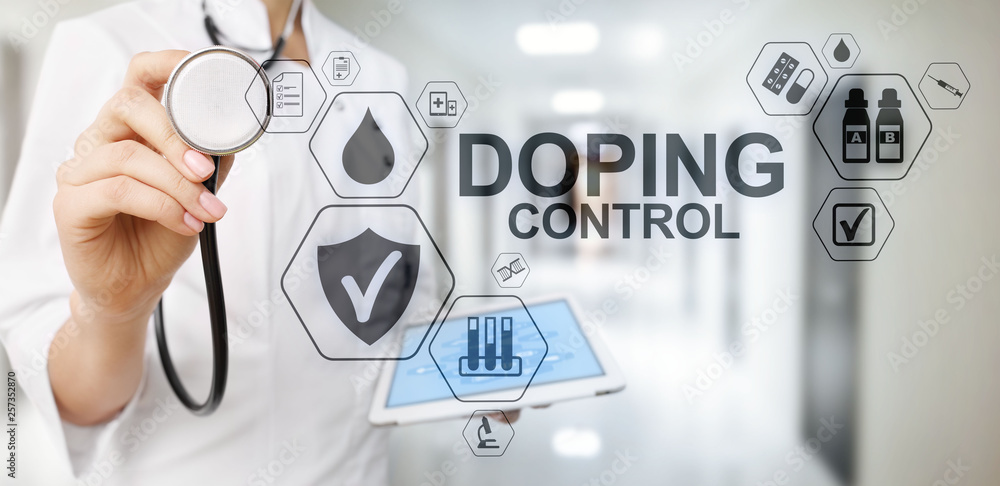 Doping Control Sports Analysis Test Laboratory. Medical concept on ...