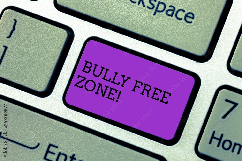 Handwriting text writing Bully Free Zone. Conceptual photo creating ...