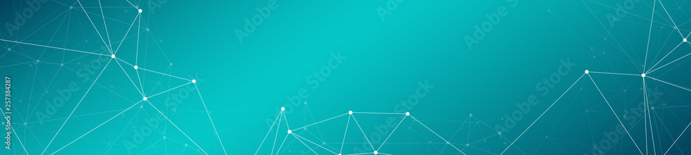 Abstract digital wires transformation, graphic dot lines banner ...