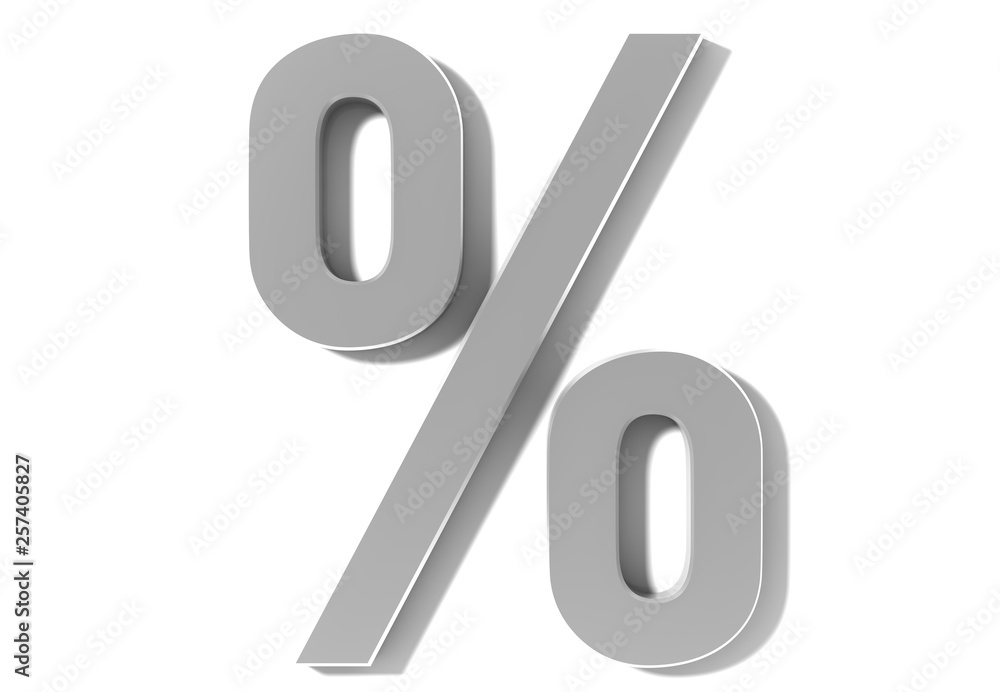 percentage icon percent sign 3d silver symbol isolated on white ...