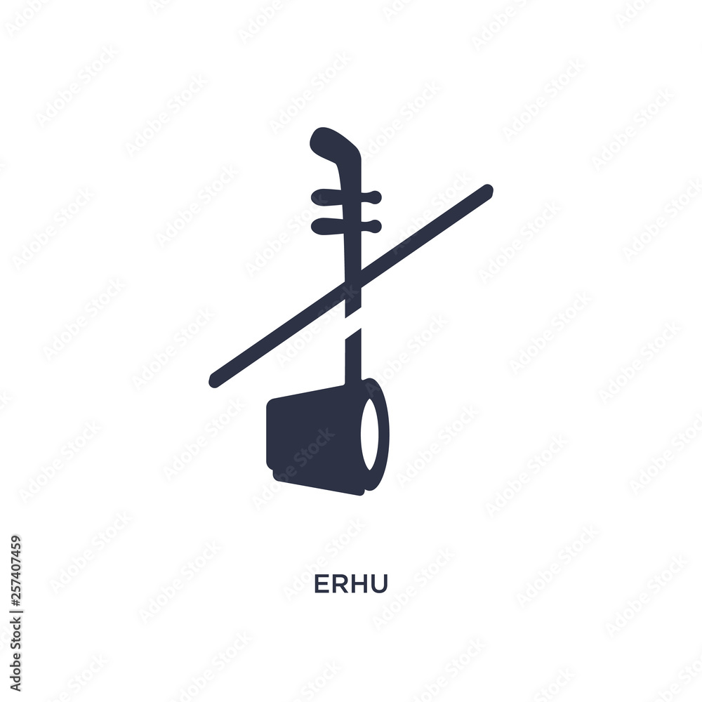 erhu icon on white background. Simple element illustration from asian ...