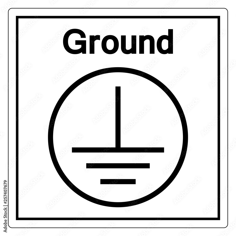 Protective Earth (Ground) Symbol Sign, Vector Illustration, Isolate On ...