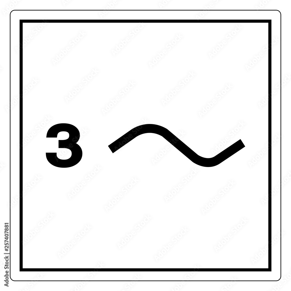 Three Phase Power Symbol Sign, Vector Illustration, Isolate On White ...
