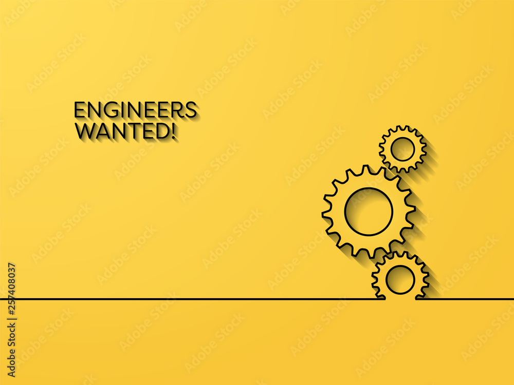 Business recruitment poster vector concept with engineering symbol ...