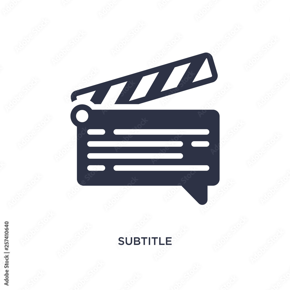 subtitle icon on white background. Simple element illustration from ...